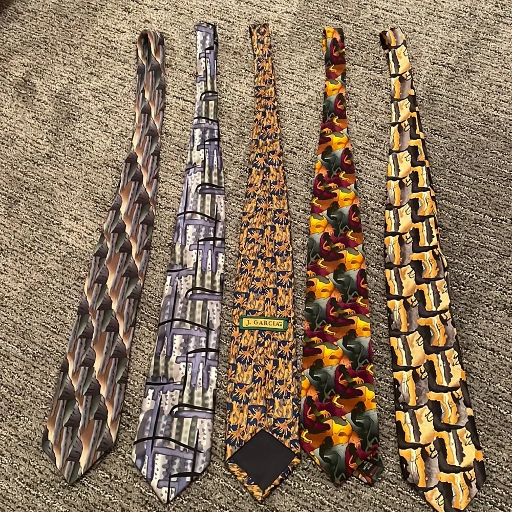 J. Garcia | Accessories | Vintage Lot Of 5 J Garcia Ties Various ...